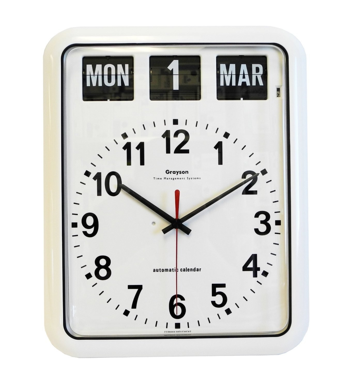 Retro Red Wall Clock With Date Wall Clocks Clocks