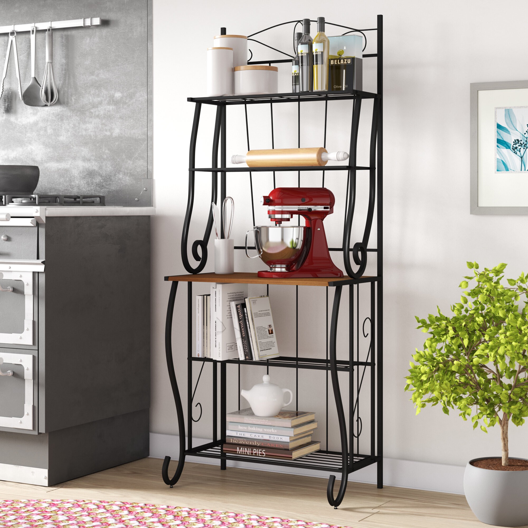 Farmhouse kitchen bakers rack store