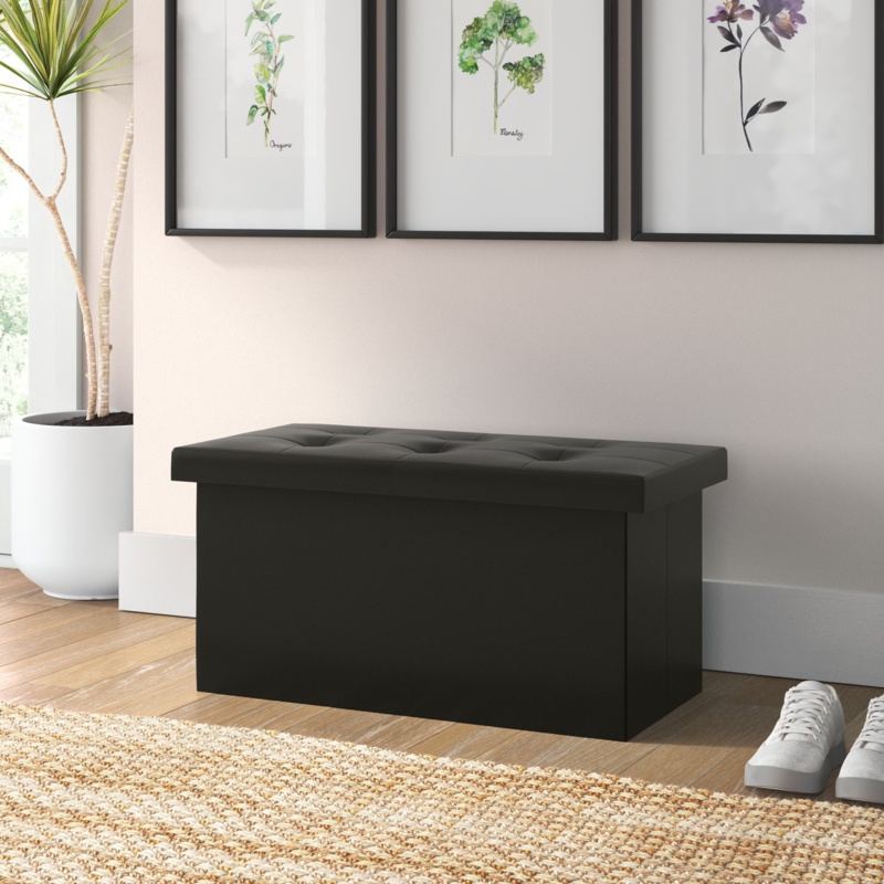 Shamritsky Upholstered Flip Top Storage Bench Foter