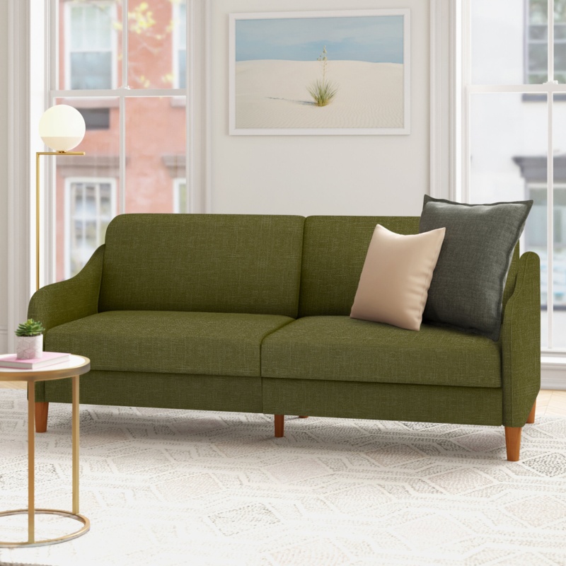 Aria 77 Round Arm Convertible Sofa