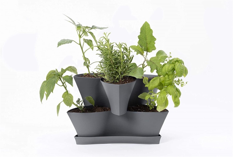 Collins Modular 2-Tier Multi-Level Vertical Herb Planter, Charcoal | Foter Collins Modular 2-Tier Multi-Level Vertical Herb Planter, Charcoal | Foter