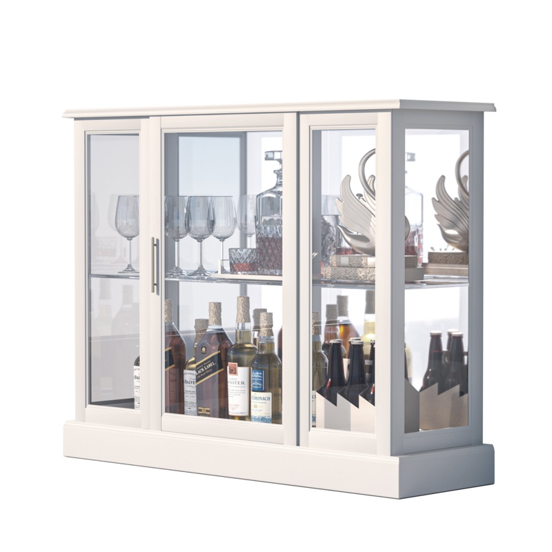 Franklyn lighted console curio cabinet canora grey store