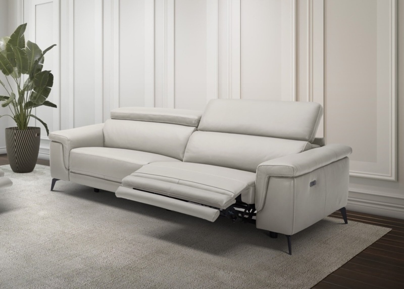Philippa 84 Genuine Leather Pillow Top Arm Reclining Sofa