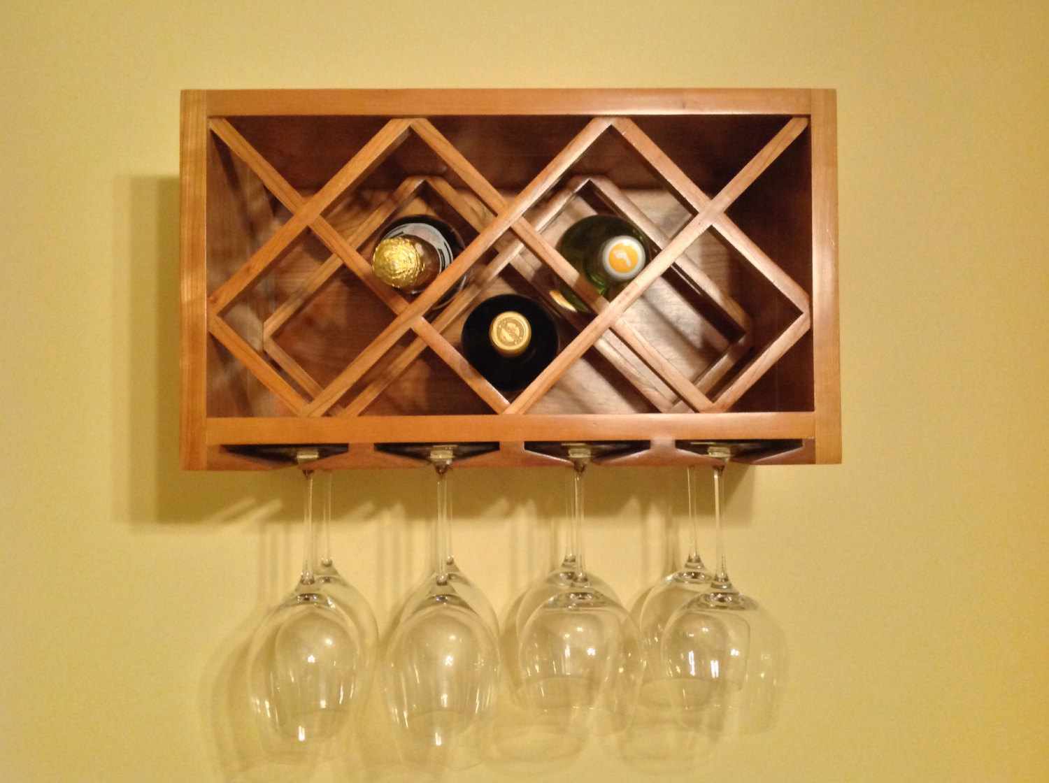 Wooden Bar Glass Holder Custom Wooden Wine Rack And Glass Holder 